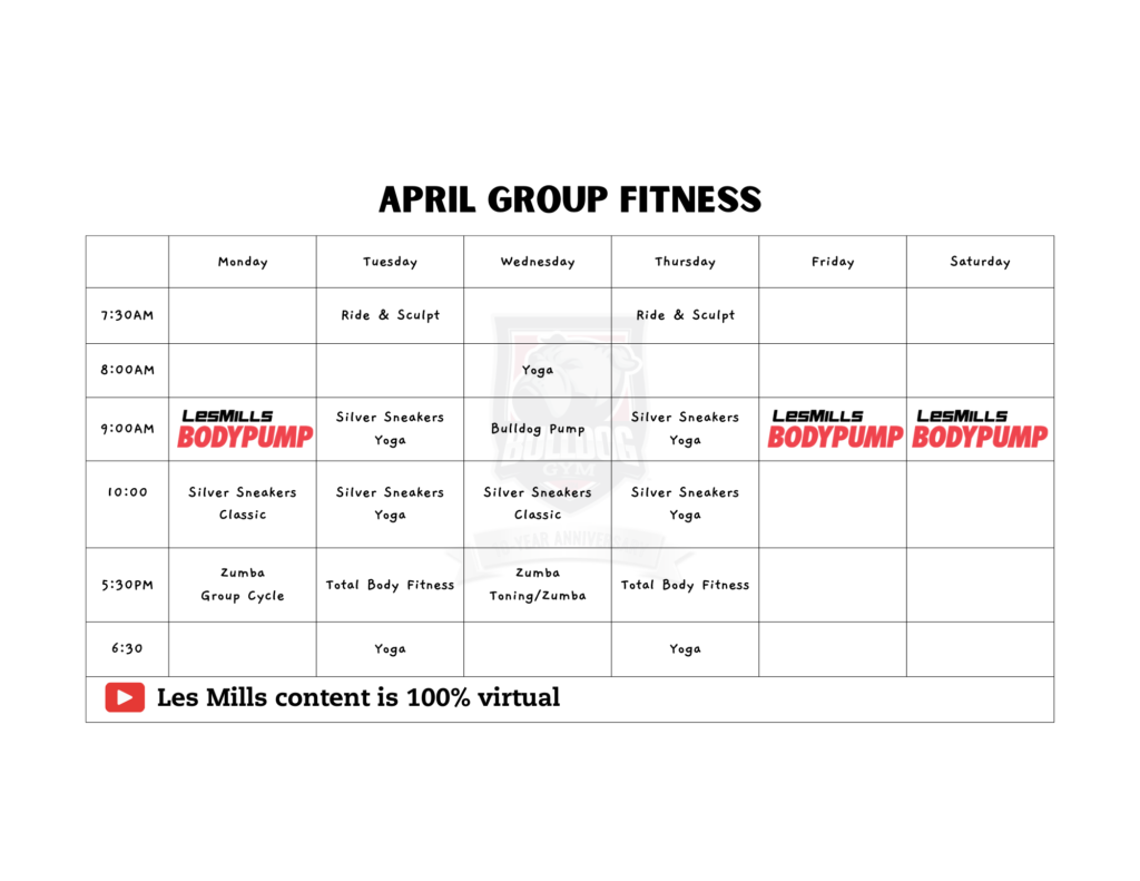 Pump Up Your Fitness Routine with Bulldog Gym’s April Group Fitness ...